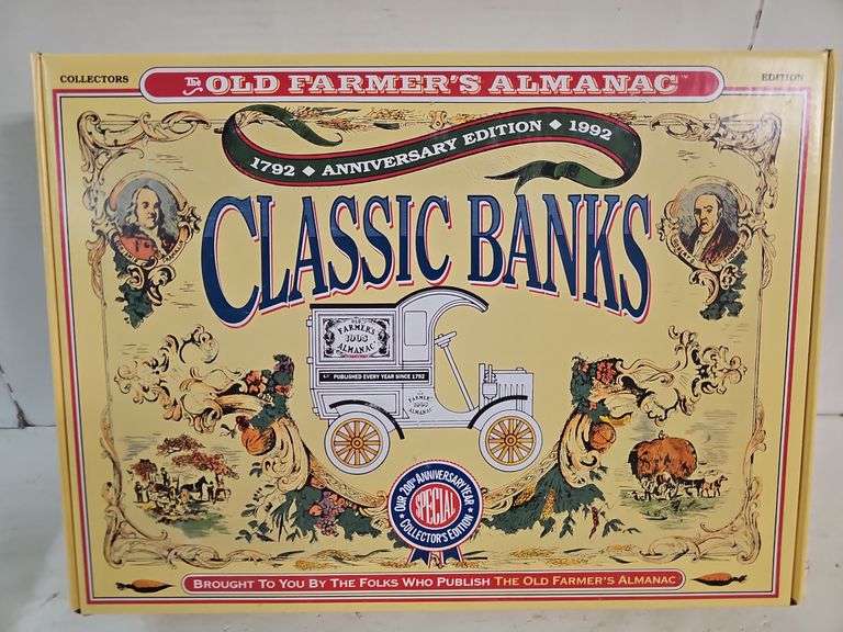 ERTL 200TH ANNIVERSARY FARMER'S ALMINAC COIN BANK SET - Isabell Auction