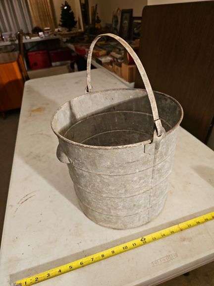 (D) GALVANIZED ELEPHANT EAR BUCKET - Isabell Auction