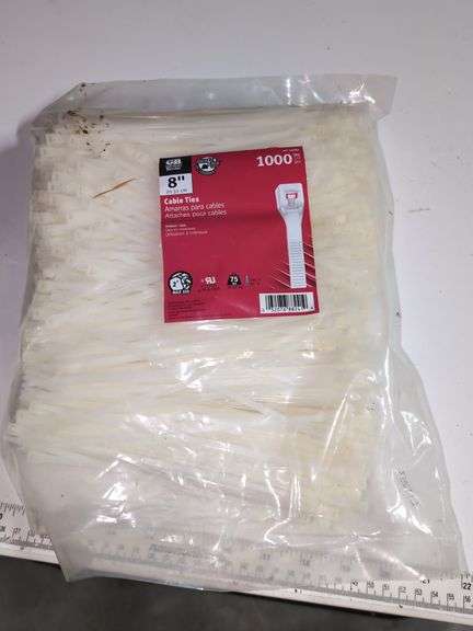 (G) 1,000-CT. BAG 8" CABLE TIES - Isabell Auction
