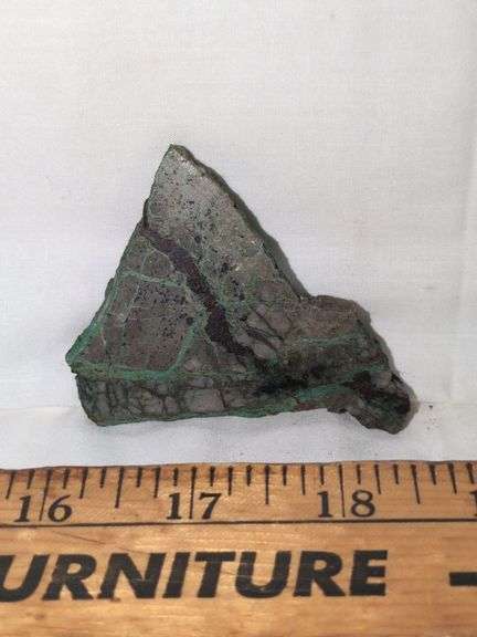(G) GREEN CALCITE LINE SLICE - Isabell Auction