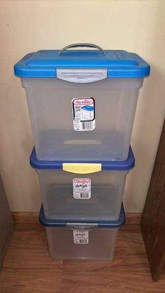 (O) 3-CT. STERILITE HANGING FILE TOTES - Isabell Auction