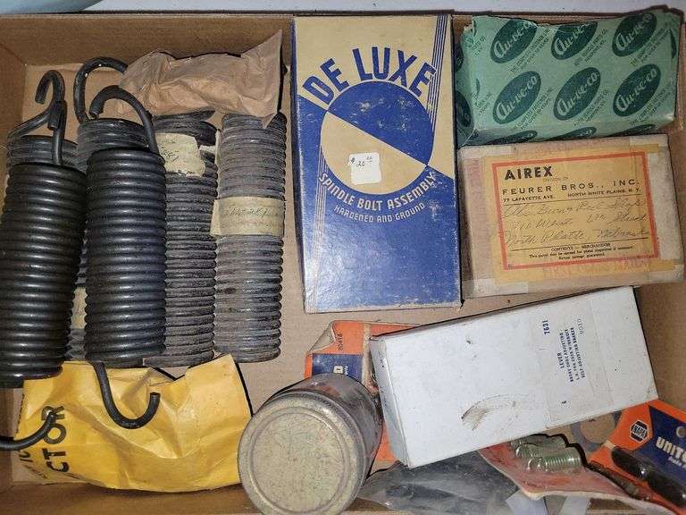 ASSORTED DUEL HOOK TENSION SPRINGS, SPINDLE BOLT ASSEMBLY KITS, PARTS ...