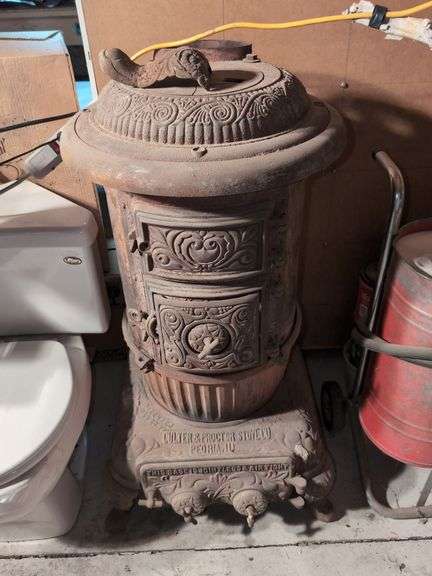 VINTAGE CULTER & PROCTOR WOOD BURNING STOVE ((1) FOOT NEEDS REPAIRED ...