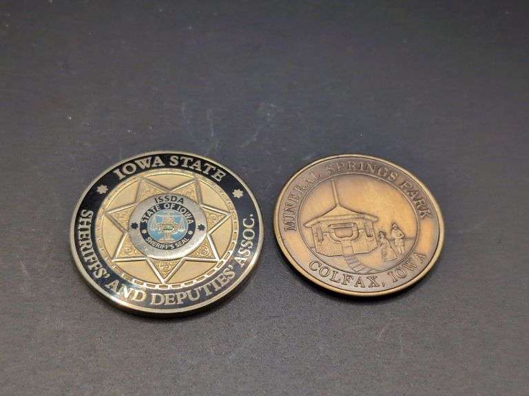 IOWA STATE SHERIFFS' COIN & COLFAX, IOWA COIN - Isabell Auction