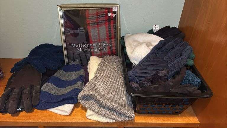 (MBC) ASSORTED GLOVES, STOCKING HATS, MATCHING MUFFLER AND GLOVES, ETC ...