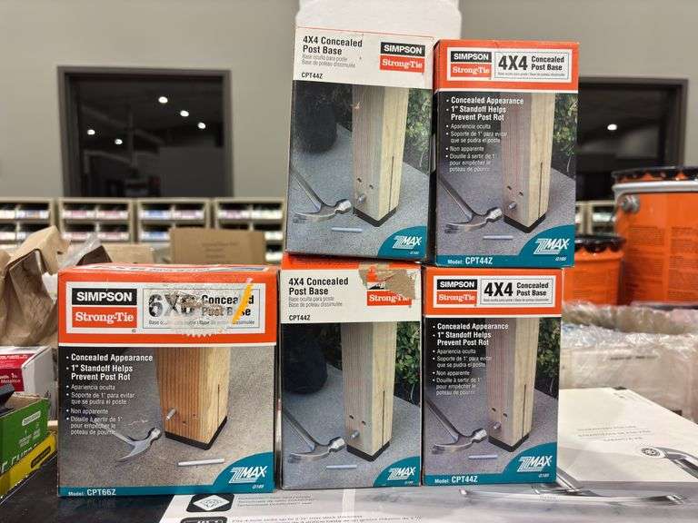 1-CT. 1” 6 X 6” & 4-CT. 1” 4 X 4” CONCEALED POST BASE - Isabell Auction