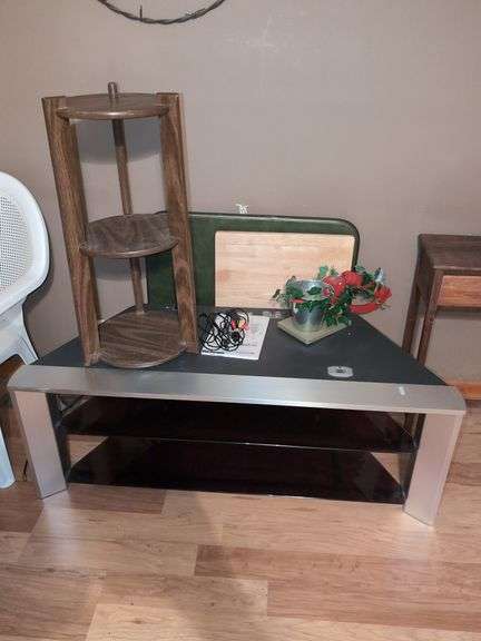 (LR) TV STAND, SM. 3-TIER STAND, CARD TABLE, TV TRAY, FOUNTAIN PARTS ...