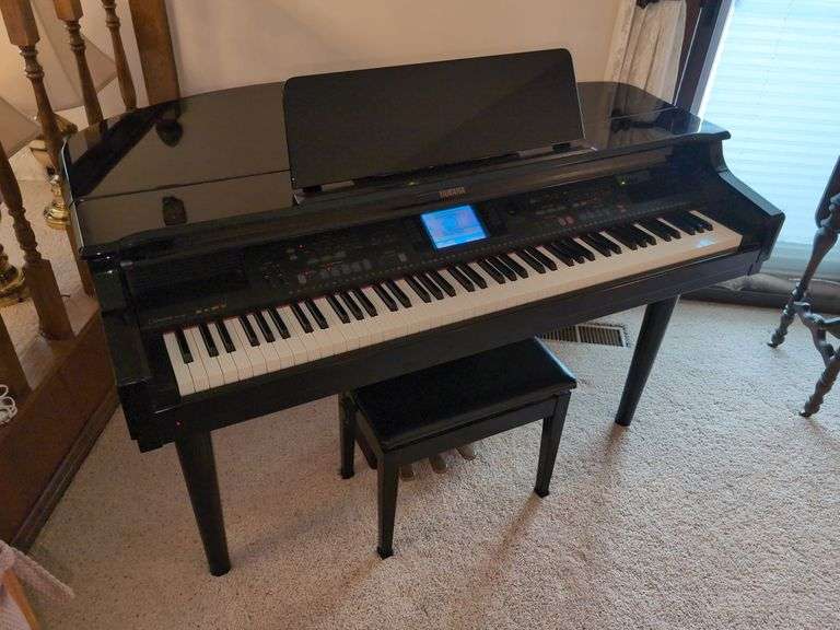 (LR) YAMAHA CLAVINOVA CVP-600 DIGITAL PETITE GRAND PIANO (WORKS!) WITH ...