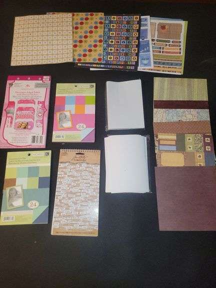 (O) ASSORTED SCRAPBOOKING CARDSTOCK, STICKERS, CANON PHOTO PAPER, ETC ...