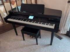 (LR) YAMAHA CLAVINOVA CVP-600 DIGITAL PETITE GRAND PIANO (WORKS!) WITH ...