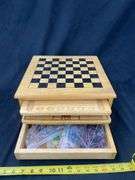 13” PORTABLE WOODEN GAME BOARD CADDY - Isabell Auction