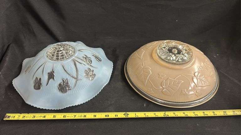 2-CT. VINTAGE GLASS LIGHT COVERS - Isabell Auction