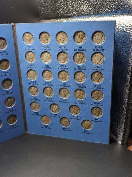 MERCURY HEAD DIME BOOK WITH (71) MERCURY SILVER DIMES - Isabell Auction