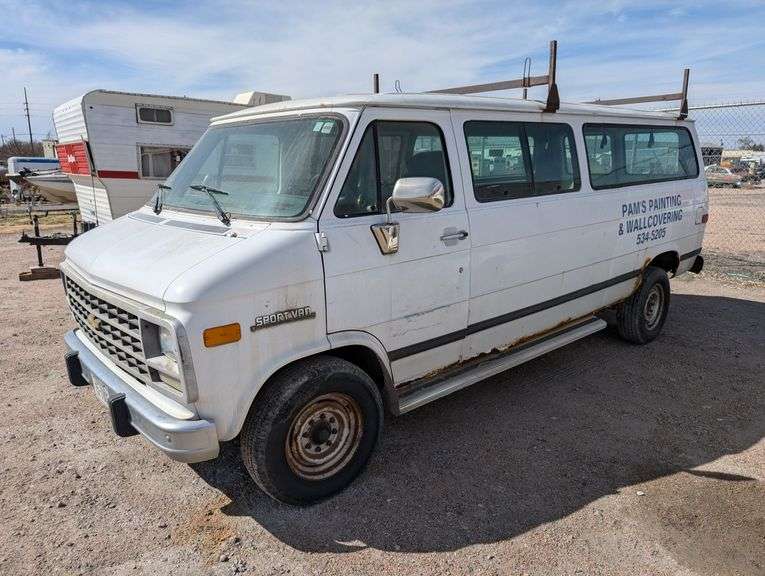 1995 CHEVROLET SPORTVAN G30 CONTRACTOR VAN WITH LADDER RACK (ODO ...