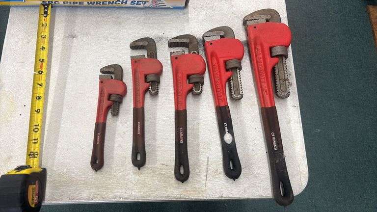 5-PIECE CUMMINS PIPE WRENCH SET - Isabell Auction