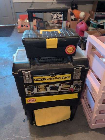 (G) STANLEY MOBILE WORK CENTER & SM. TOOL BOX - Isabell Auction