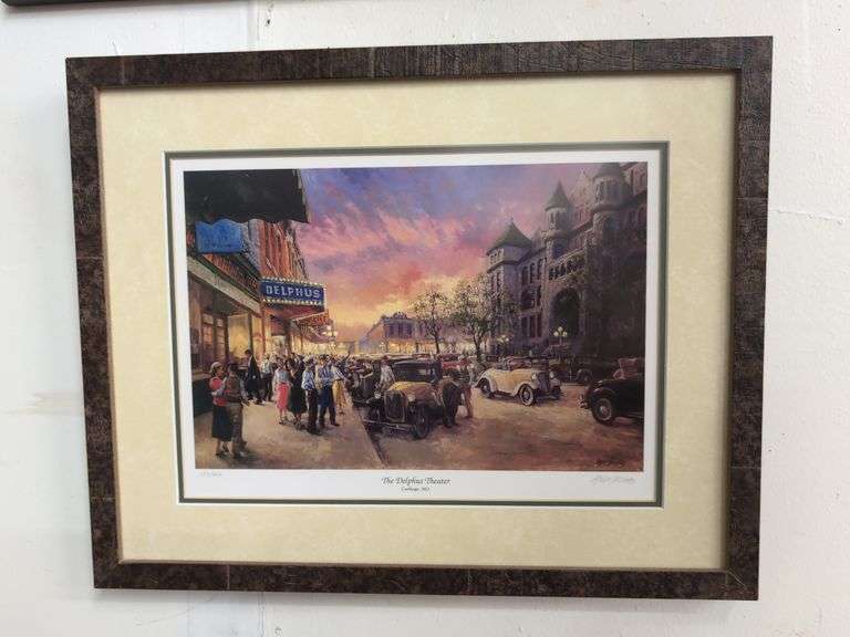 "THE DELPHUS THEATER" BY ANDY THOMAS SIGNED PRINT (#185/400) IN FRAME ...