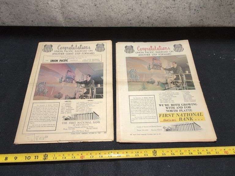 1968 & 1971 NORTH PLATTE TELEGRAPH UNION PACIFIC RAILROAD DEDICATION ...