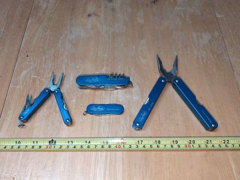 (UP) 4-PC. SHEFFIELD FOLDING MULTI TOOL/KNIFE SET - Isabell Auction