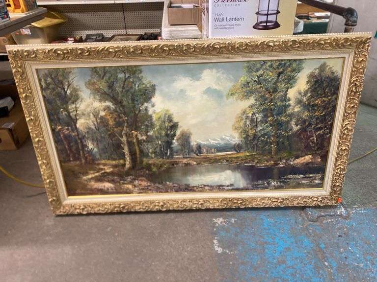 55” x 31” FRAMED SIGNED CANVAS PAINTING - Isabell Auction