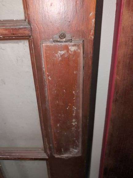 ANTIQUE 15-PANE SWINGING DOOR WITH GLASS PUSH PLATE (30" X 80 ...