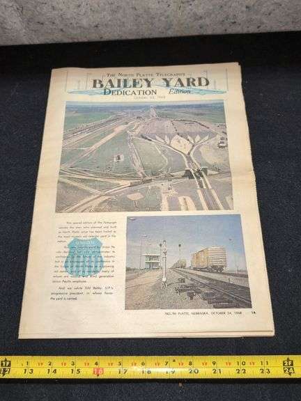 1968 NORTH PLATTE TELEGRAPH UNION PACIFIC RAILROAD BAILEY YARD ...