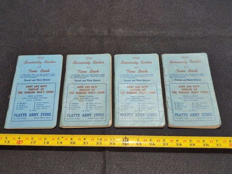 (4) 1949 UNION PACIFIC SENIORITY ROSTERS - Isabell Auction