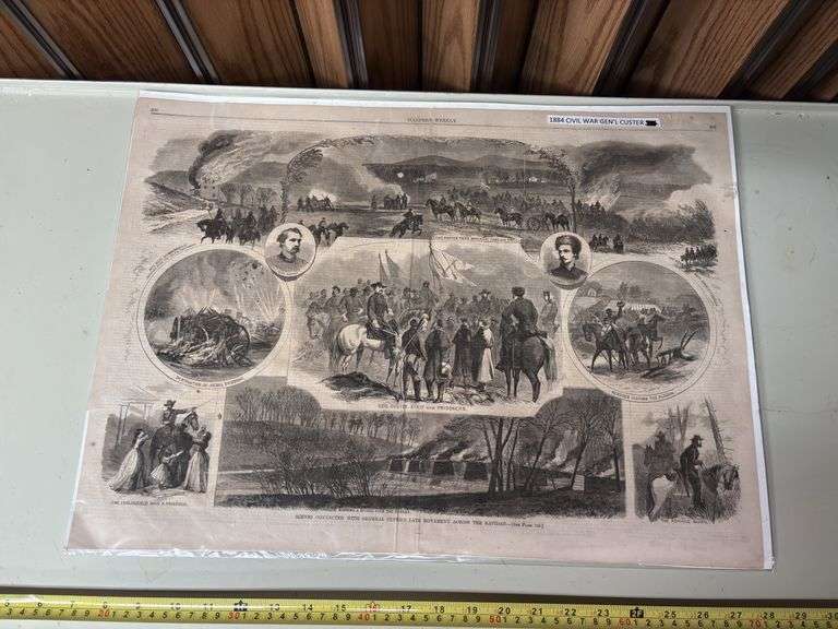 16” X 22” 1884 ORIGINAL CIVIL WAR GENERAL CUSTER - Isabell Auction