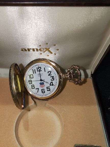 ARNEX UNION PACIFIC POCKET WATCH WITH CASE & BOX - Isabell Auction