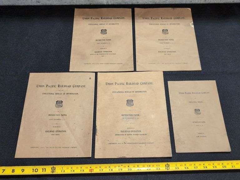 1910 & 1911 UNION PACIFIC EDUCATIONAL/INSTRUCTIONAL PAPERS - Isabell ...