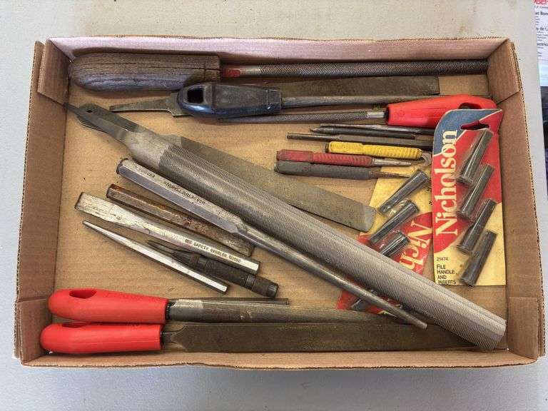 (S) ASSORTED FILES, RASPS, CHISELS, FILE HANDLES, ETC. - Isabell Auction
