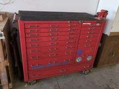 (S) MAC 16-DRAWER ROLL AROUND TOOL BOX WITH KEY & 3½" BENCH VISE ...