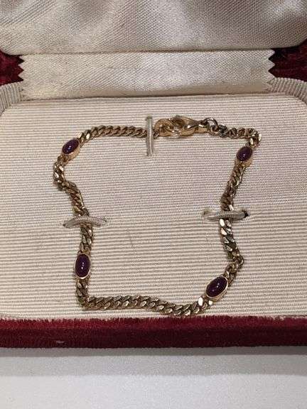8K GOLD BRACELET WITH STONES (MARKED: 333) - Isabell Auction