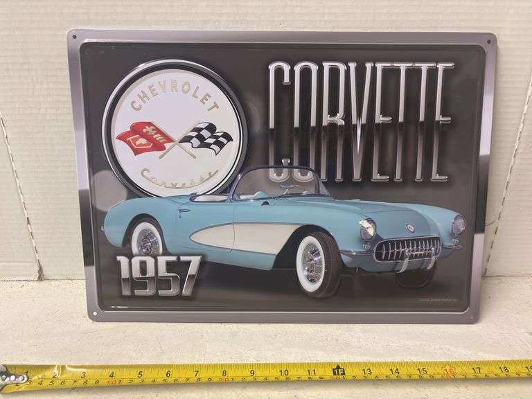 12” X 16 “ METAL CORVETTE SIGN - Isabell Auction