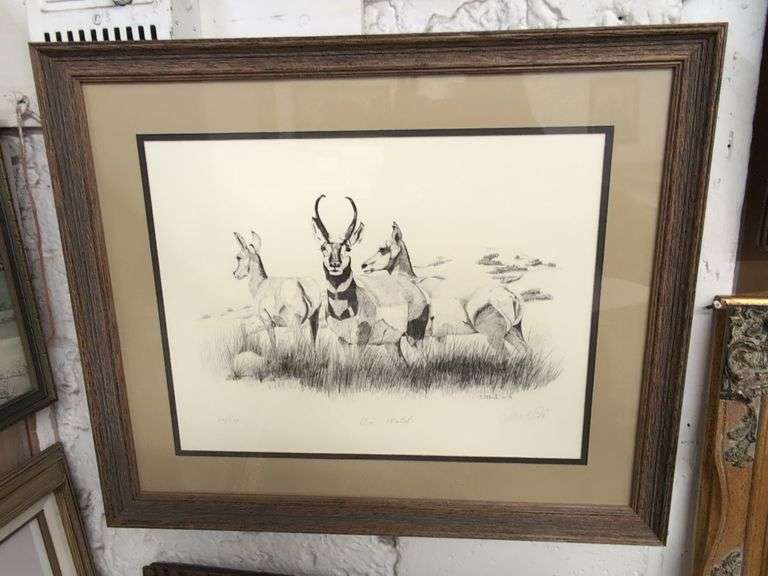 SIGNED "ON WATCH" BY D. NOEL SMITH PRINT IN FRAME (19½" X 24") (330/500 ...