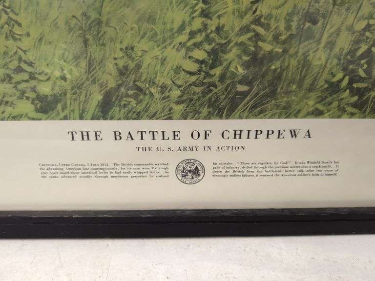 "THE BATTLE OF CHIPPEWA" BY A. CHARLES MCBARRON U.S. ARMY IN ACTION PRINT IN FRAME (21½" X 25½ ...