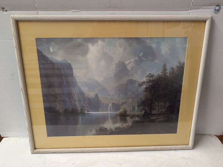 "IN THE MOUNTAINS" BY ALBERT BIERSTADT PRINT IN FRAME (23" X 29 ...
