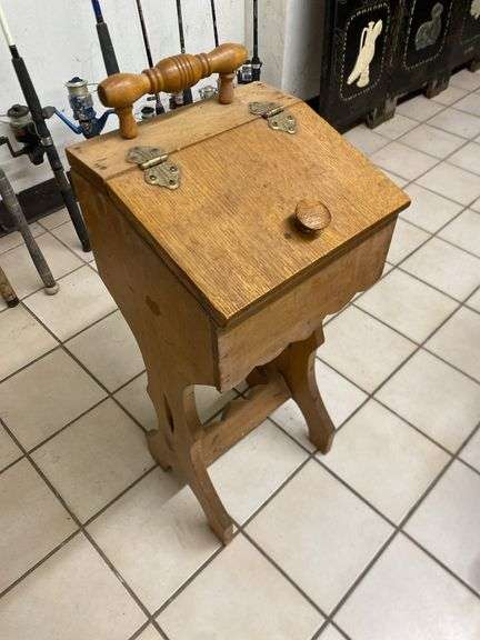11W” x 10D” x 29H” WOOD SEWING BOX STAND - Isabell Auction