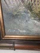 OIL ON CANVAS SEASCAPE PAINTING BY PHILIP SANDEE IN FRAME (11" X 13 ...