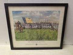 "THE BATTLE OF CHIPPEWA" BY A. CHARLES MCBARRON U.S. ARMY IN ACTION PRINT IN FRAME (21½" X 25½ ...