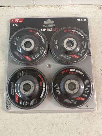 TOOL SHOP 4- 1/2” 8PC. FLAP DISC SET - Isabell Auction