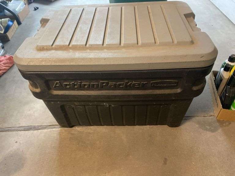 (G) RUBBERMAID ACTION PACKER TOTE - Isabell Auction