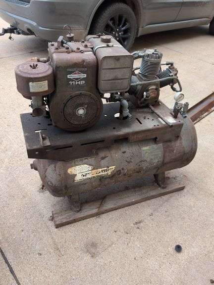 (ALLEY) SPEEDAIRE 11-HP. GAS AIR COMPRESSOR (TURNS OVER) - Isabell Auction