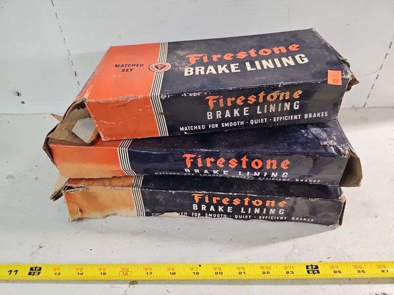 3 CT. ASSORTED FIRESTONE BRAKE LININGS - Isabell Auction