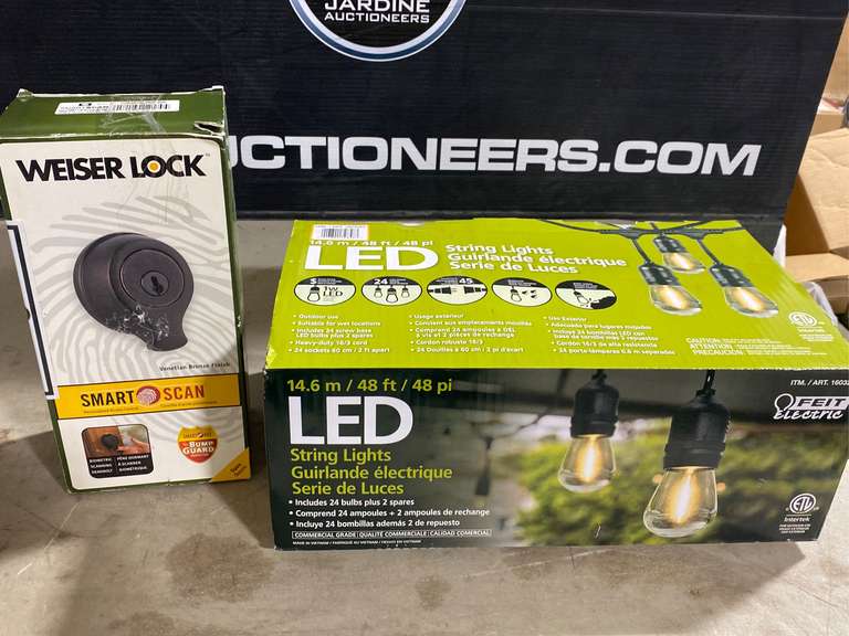 48’ LED String Lights and Weiser Smart Scan Lock - Jardine Auctioneers