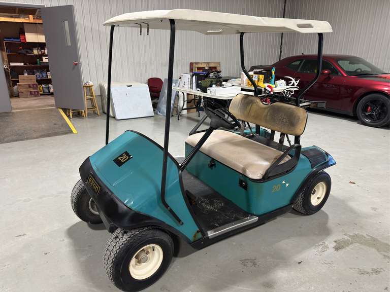 1999 EZGO TXT Gas Powered Golf Cart with Roof - Jardine Auctioneers