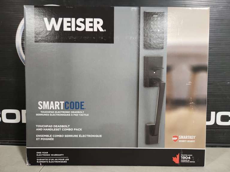 Weiser Smart Code Touchpad Electronic Deadbolt and Handleset Combo Pack ...