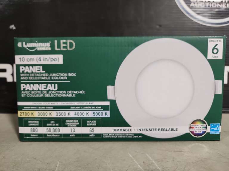 Luminus LED Panel with Detached Junction Box 6 Pack - Jardine Auctioneers