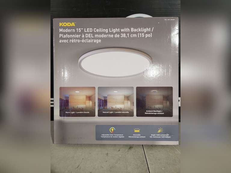 15" LED Ceiling Light with Backlight - Jardine Auctioneers