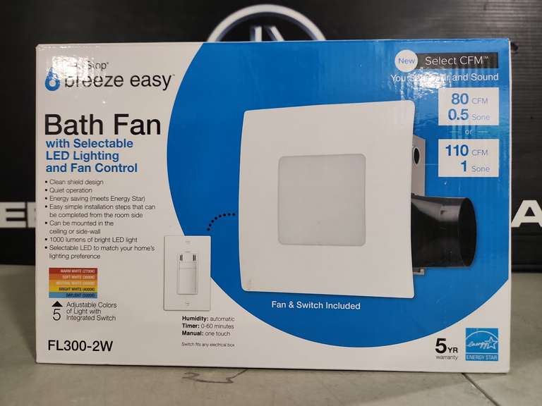 Bath Fan with Lighting and Fan Control - Jardine Auctioneers